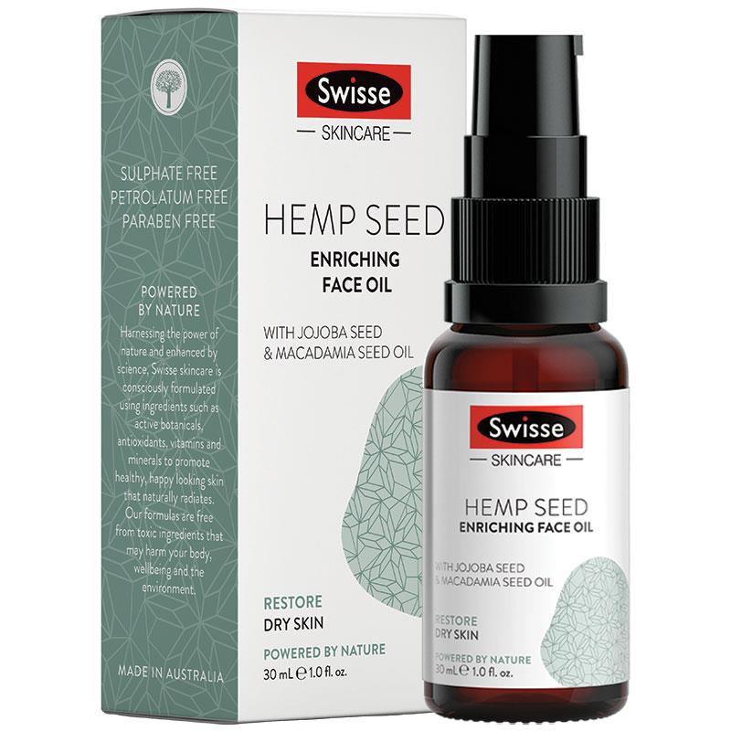 Buy Swisse Skincare Hemp Seed Enriching Face Oil 30ml Online at Chemist ...