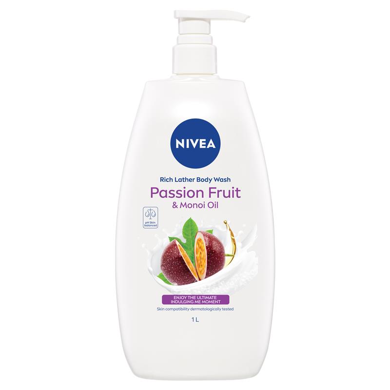 Buy Nivea Body Wash Passion Fruit & Monoi Oil 1 Litre Online at Chemist ...