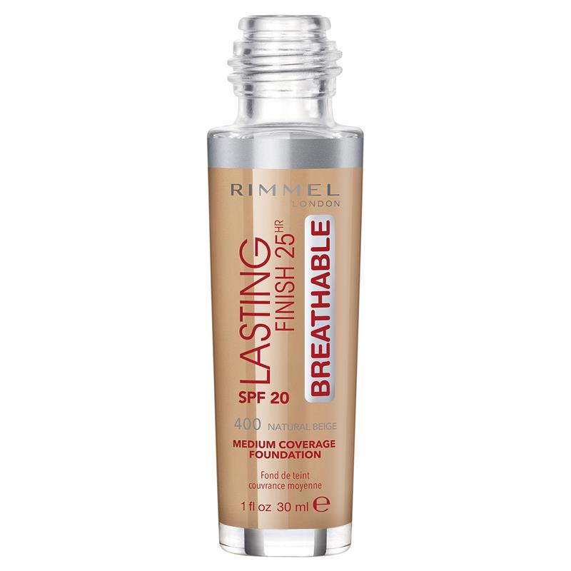Buy Rimmel Lasting Finish Breathable Foundation 400 Natural beige ...