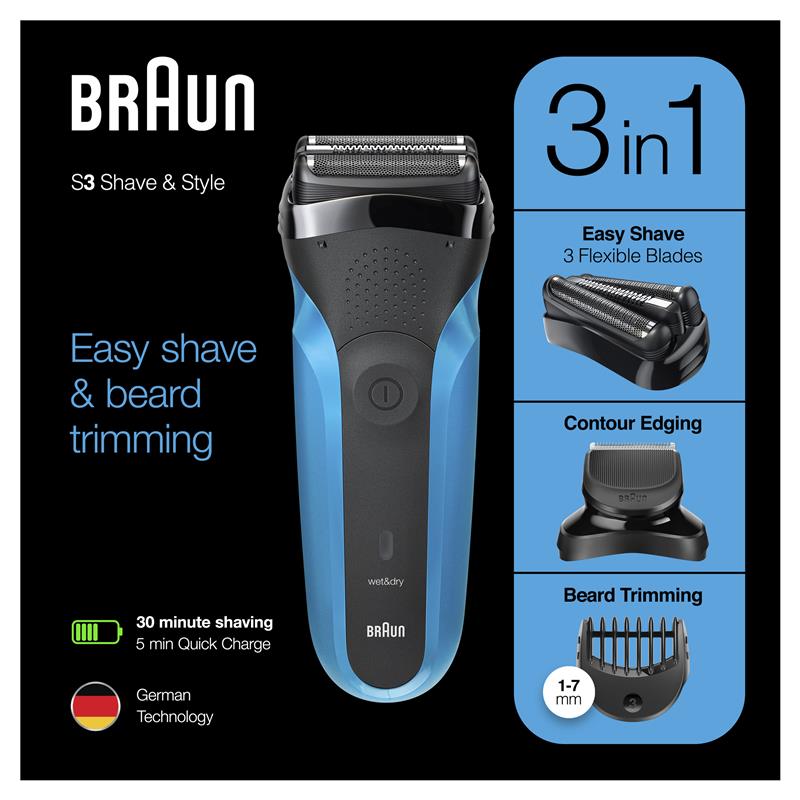 Buy Braun Series 3 Electric Shaver & Precision Beard Trimmer For Men ...