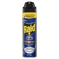 Buy Raid One Shot Flying Insect Killer Odourless Double Nozzle 320g ...
