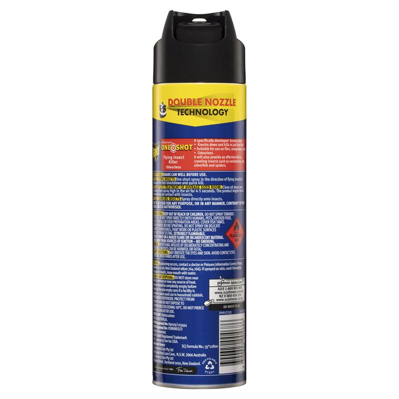 Buy Raid One Shot Flying Insect Killer Odourless Double Nozzle 320g ...