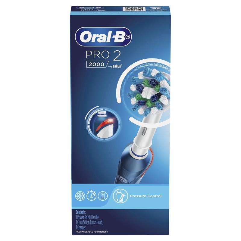 Buy Oral B Electric Toothbrush Pro 2,000 Dark Blue Online at Chemist ...