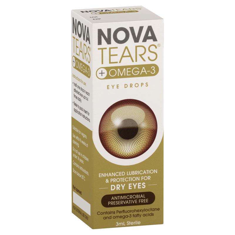 Buy Nova Tears + Omega-3 Lubricating Eye Drops 3ml Online at Chemist ...