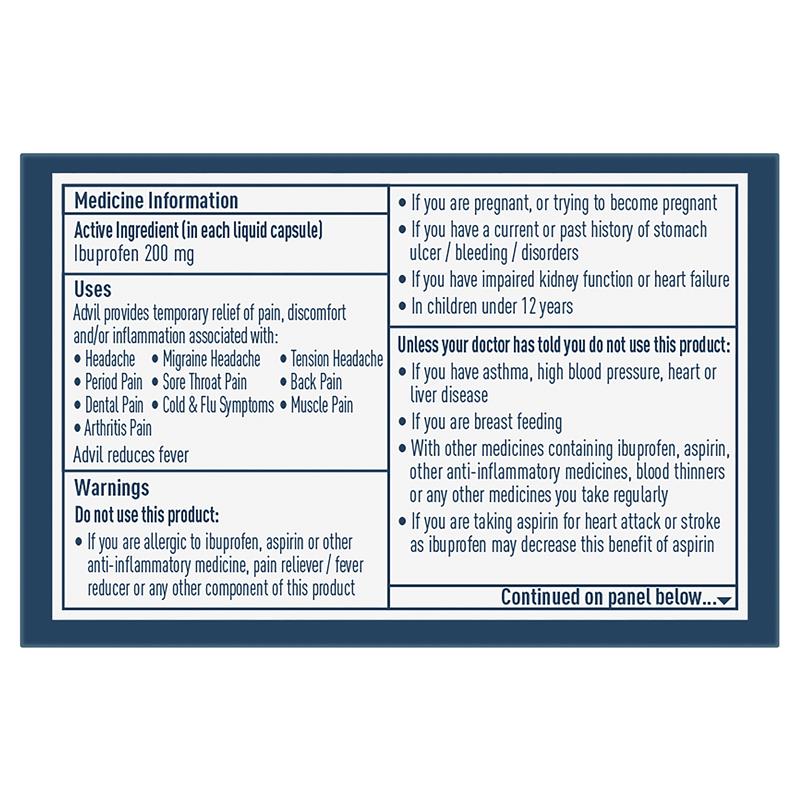 Buy Advil 20 Mini Liquid Capsules Online at Chemist Warehouse®