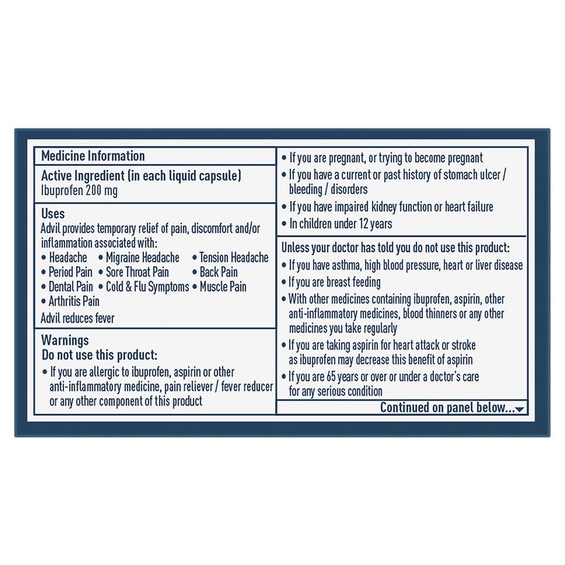 Buy Advil 40 Mini Liquid Capsules Online at Chemist Warehouse®