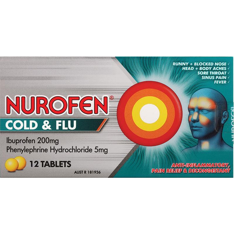 Buy Nurofen Cold and Flu PE 12 Tablets Online at Chemist Warehouse®