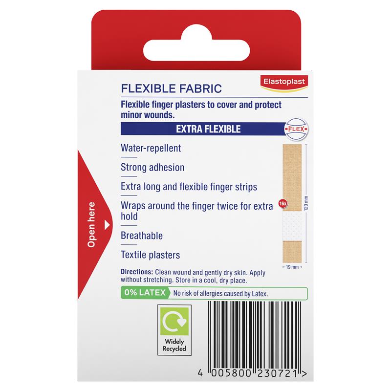 Buy Elastoplast Flexible Fabric Finger Strips 16 Pack Online at Chemist ...