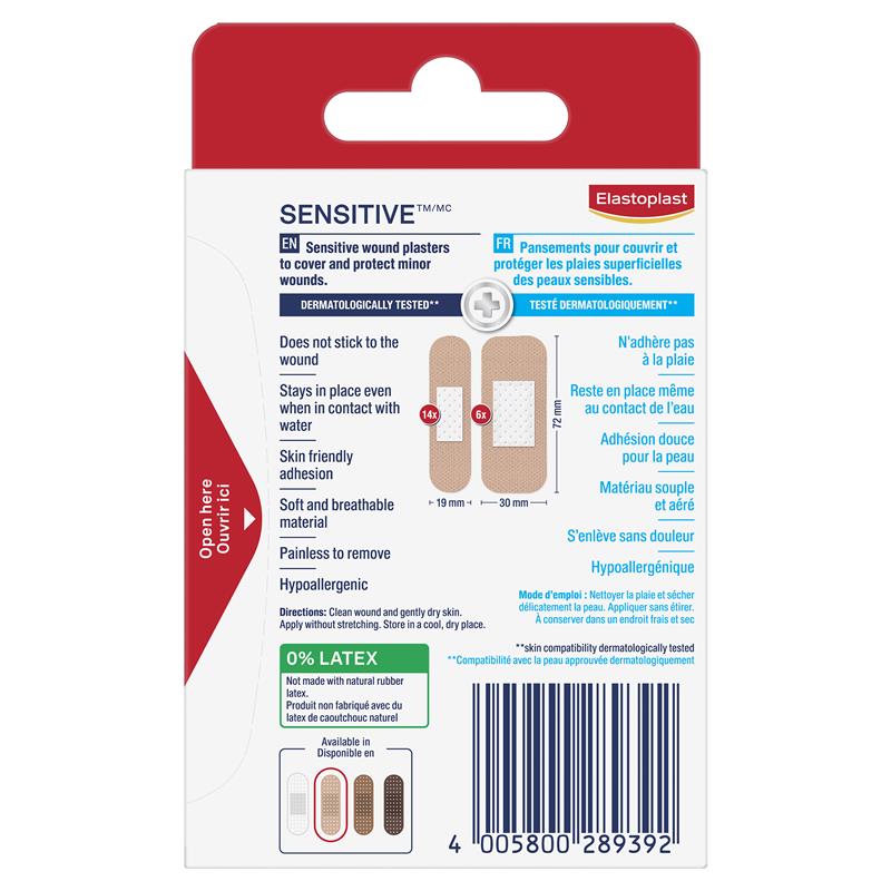 Buy Elastoplast Sensitive Skin Tone Plasters Light 20 Pack Online at ...