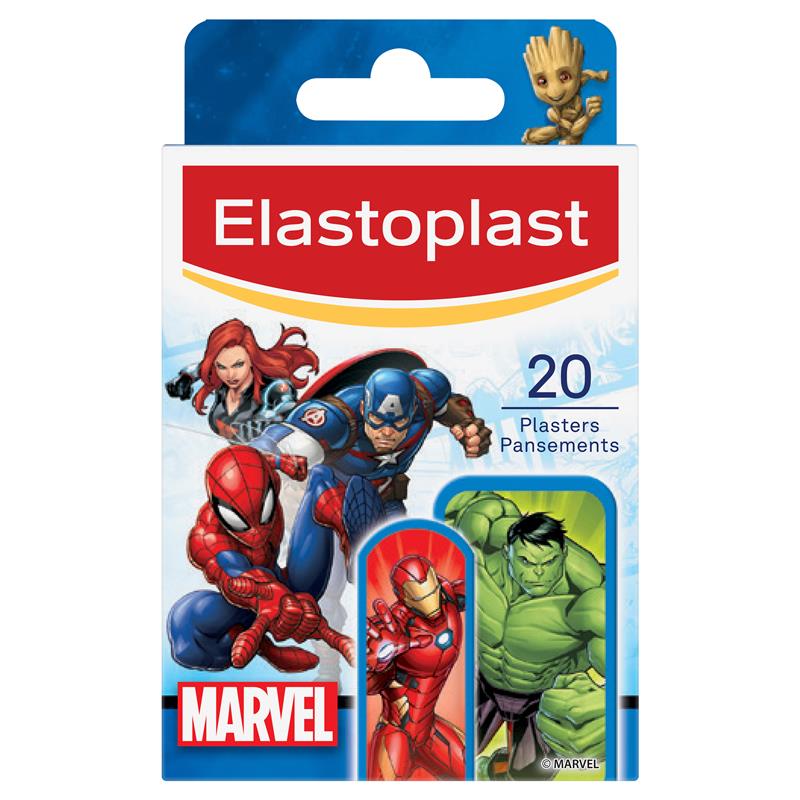 Buy Elastoplast Disney Character Strips Marvel 20 Pack Online at ...