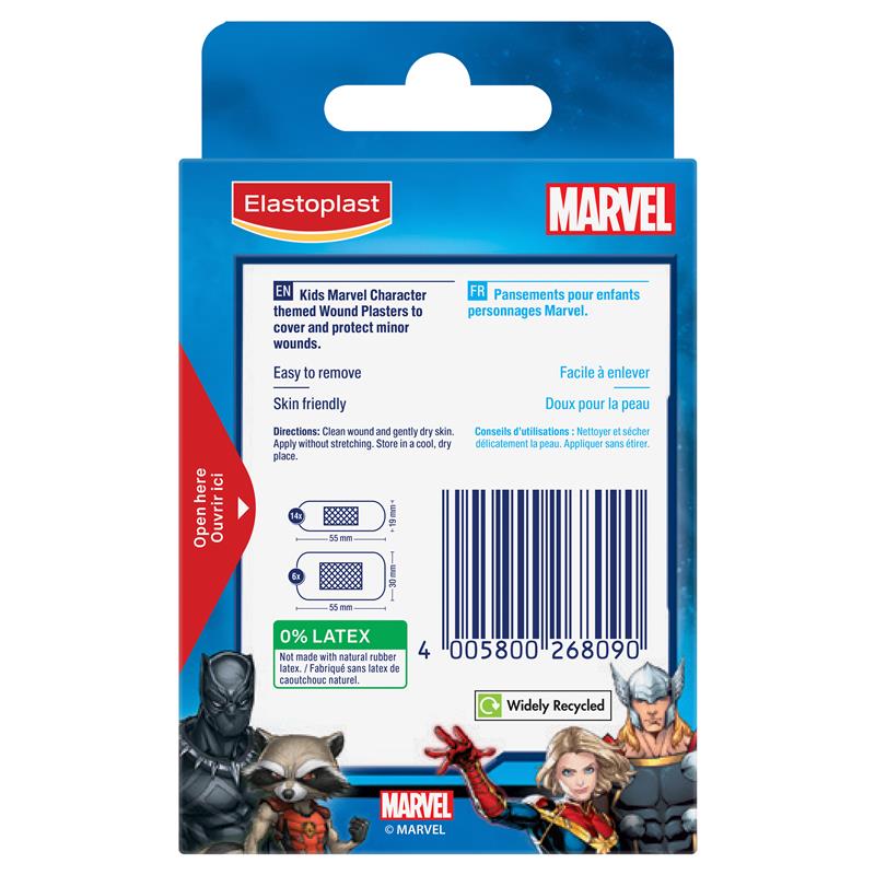 Buy Elastoplast Disney Character Strips Marvel 20 Pack Online at ...