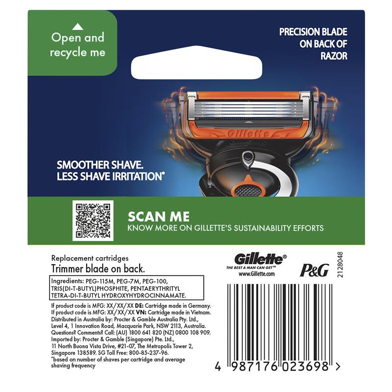 Buy Gillette Fusion Proglide Manual Razor Blades 4 Pack Online at ...