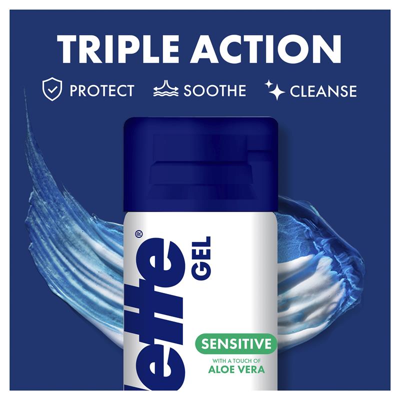 Buy Gillette Sensitive Skin Soothing Shave Gel 195g Online at Chemist ...