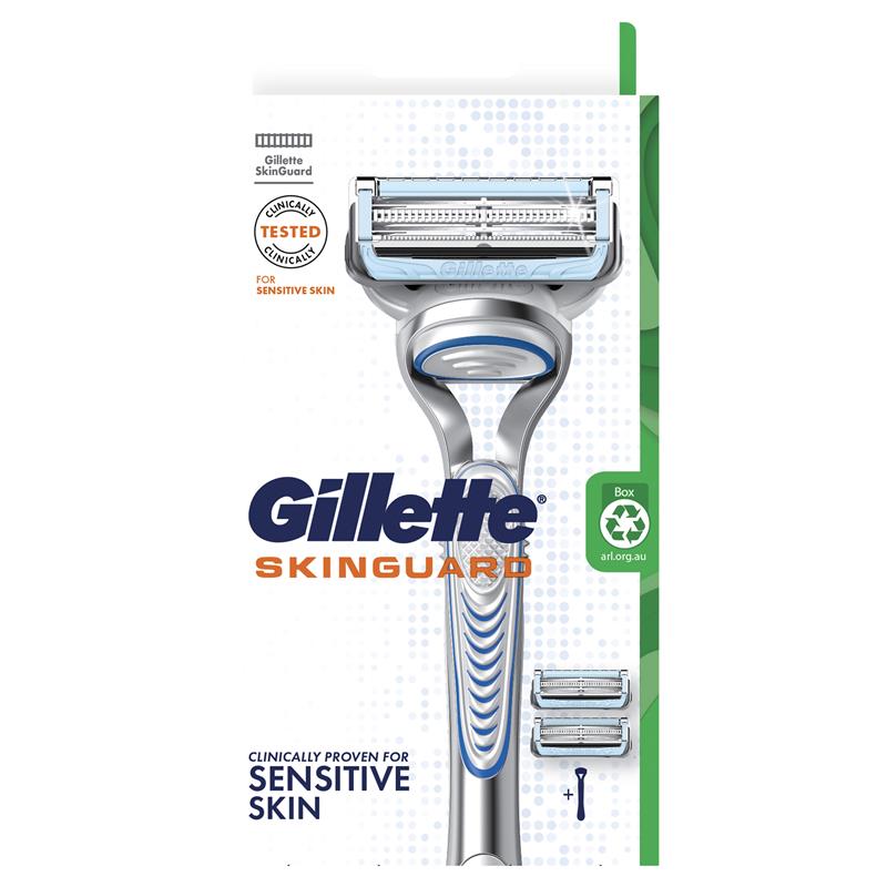 Buy Gillette Skinguard Manual Razor + 2 Blade Refills Online at Chemist ...