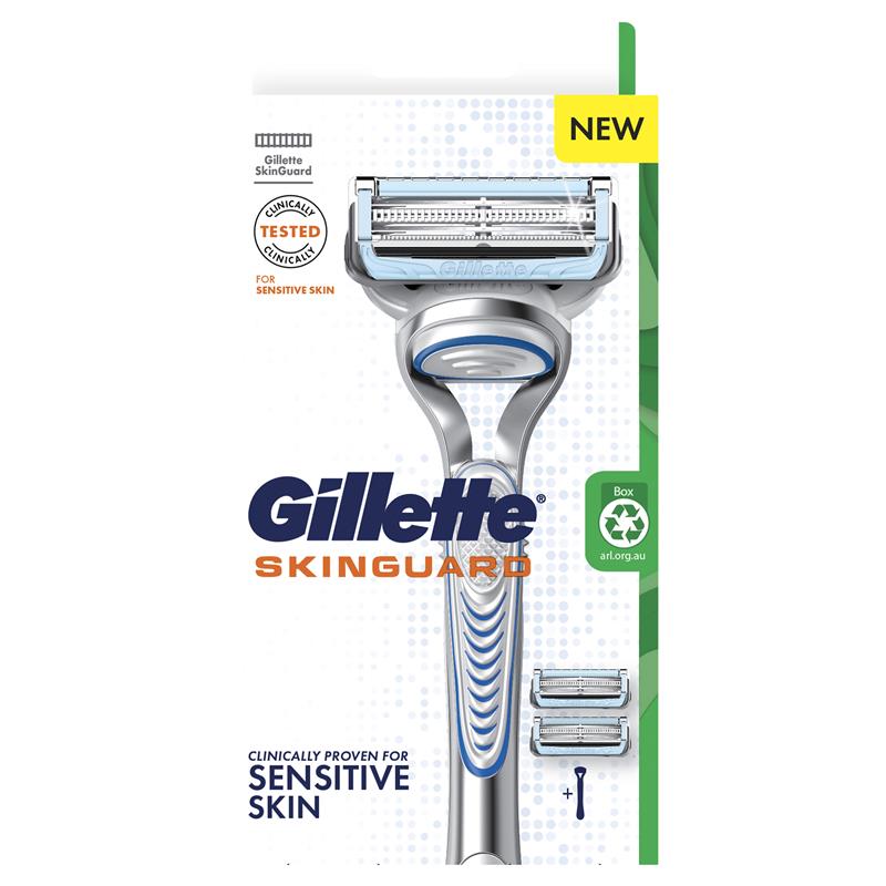 Buy Gillette Skinguard Manual Razor + 2 Blade Refills Online at Chemist ...