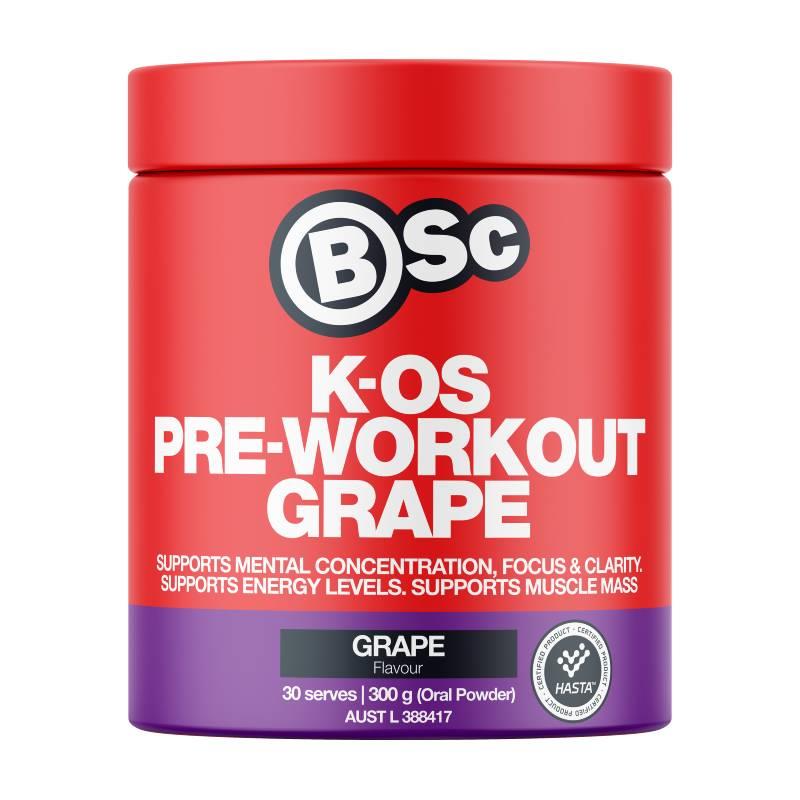 Buy BSc K-OS Pre-Workout Grape 300g Online at Chemist Warehouse®