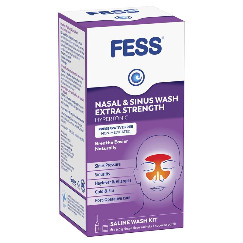 Buy Fess Nasal & Sinus Wash Extra Strength Starter Kit 6 Sachets Online ...