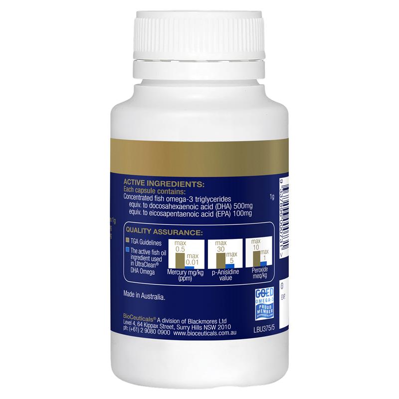 Buy BioCeuticals UltraClean Omega DHA 60 Capsules Online at Chemist Warehouse®