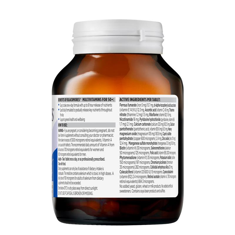 Buy Blackmores Sustained Release Multi For 50+ 60 Tablets Online at Chemist Warehouse®