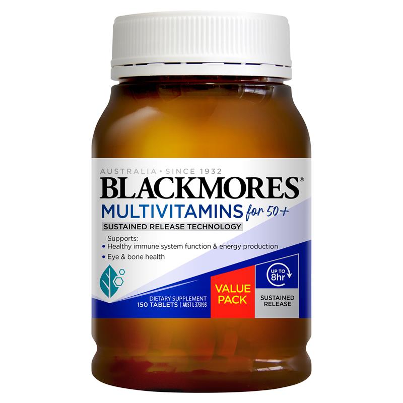 Buy Blackmores Sustained Release Multi For 50+ 150 Tablets Exclusive Size Online at Chemist ...