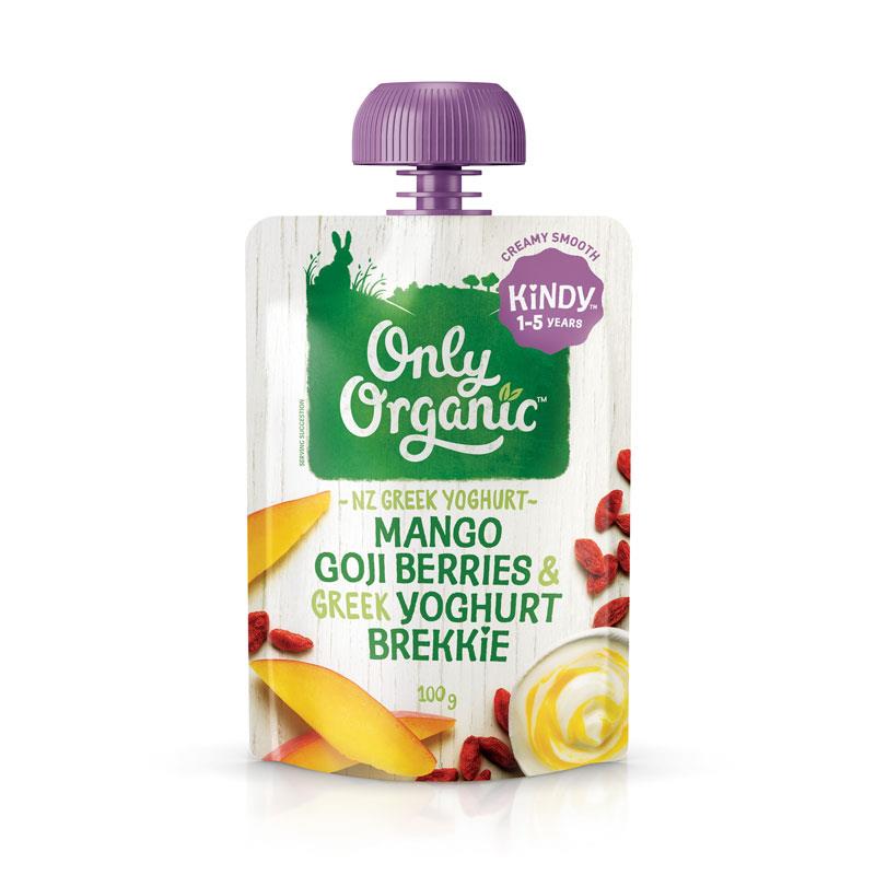 Buy Only Organic Kindy Mango, Goji Berries & Greek Yoghurt Brekkie 100g ...