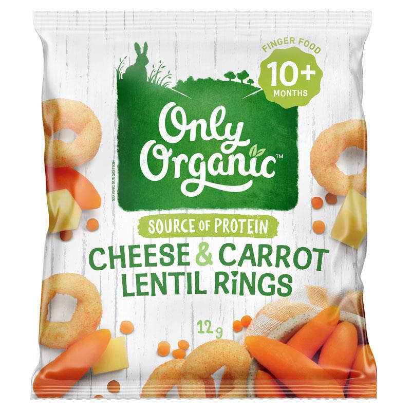 Buy Only Organic Cheese & Carrot Lentil Rings 12g Online at Chemist ...