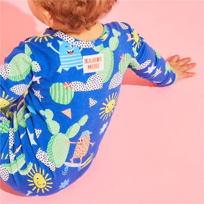 Buy Bambi Mini Co. Wrigglesuit Boys Blue Print Without Grippy Feet 3 ...