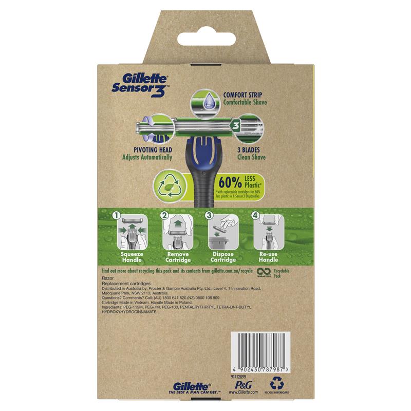 Buy Gillette Sensor 3 Hybrid 6 Each Online at Chemist Warehouse®