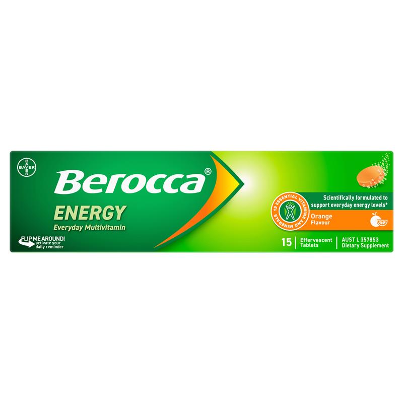 Buy Berocca Energy Orange 15 Effervescent Tablets Online at Chemist ...