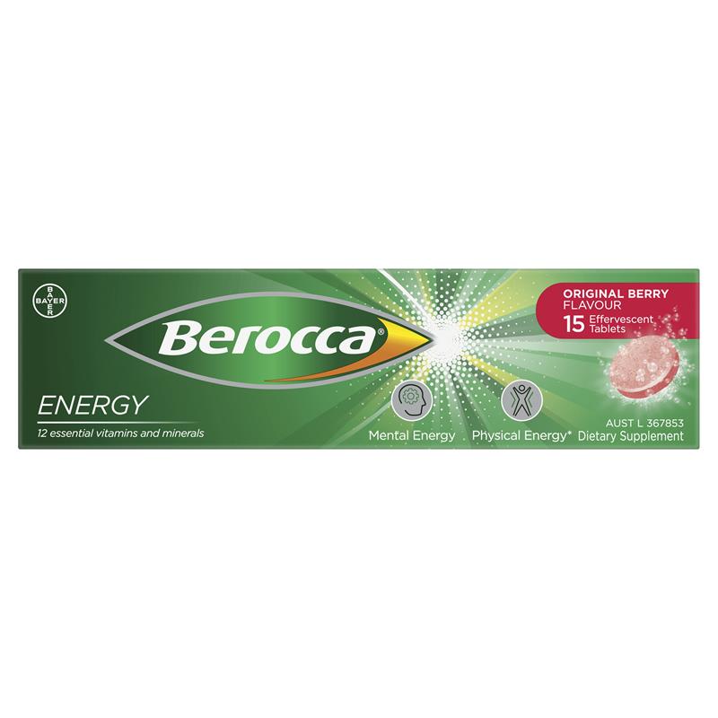 Buy Berocca Energy Original Berry 15 Effervescent Tablets Online at ...