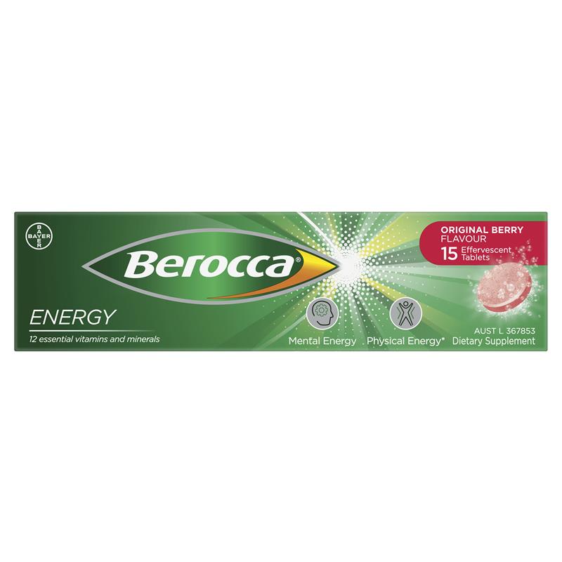 Buy Berocca Energy Original Berry 15 Effervescent Tablets Online at ...