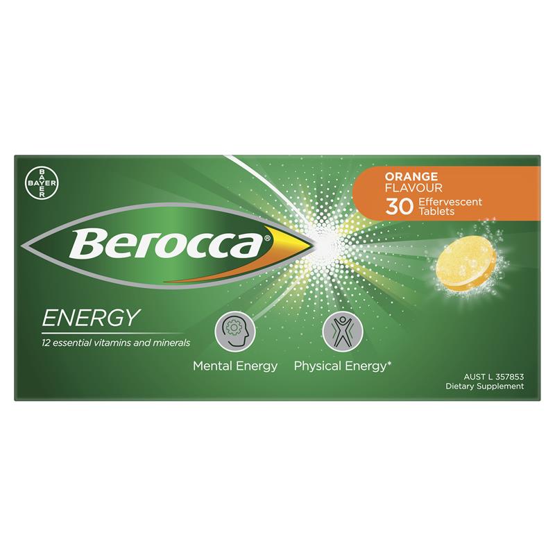 Buy Berocca Energy Orange 30 Effervescent Tablets Online at Chemist ...