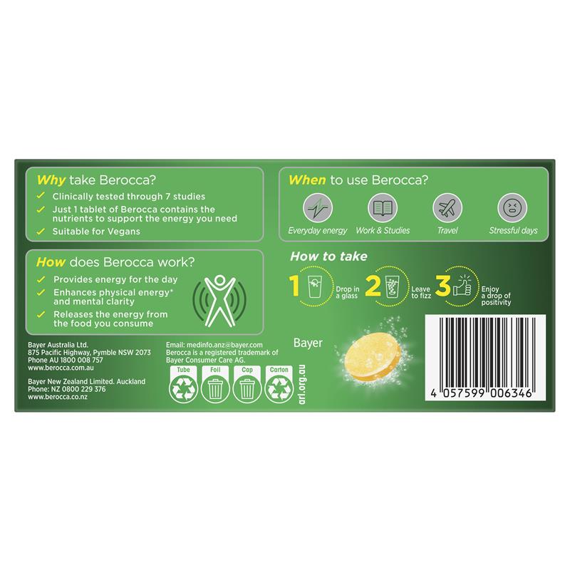 Buy Berocca Energy Orange 30 Effervescent Tablets Online at Chemist ...