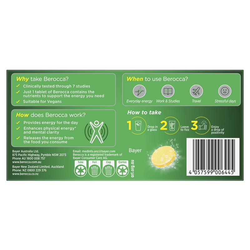 Buy Berocca Energy Mango & Orange 30 Effervescent Tablets Online at ...