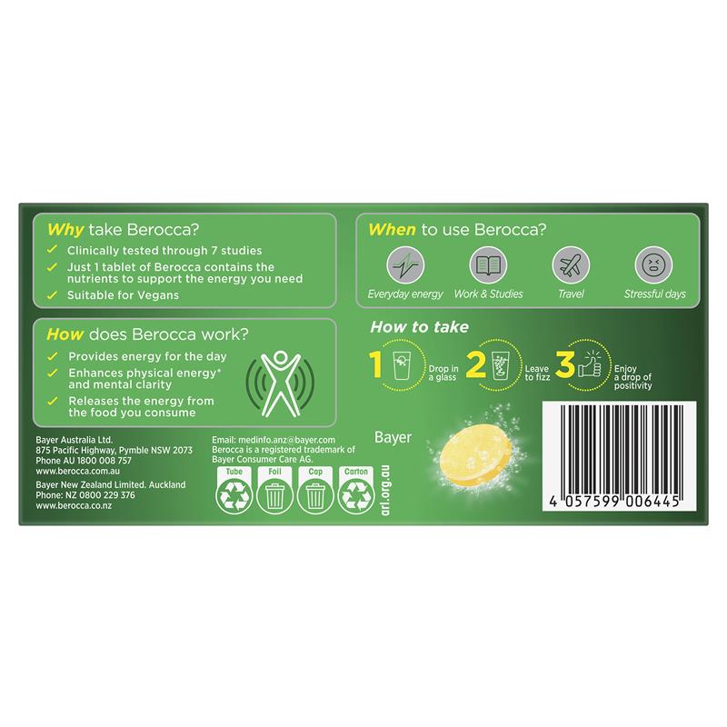 Buy Berocca Energy Mango & Orange 30 Effervescent Tablets Online at ...