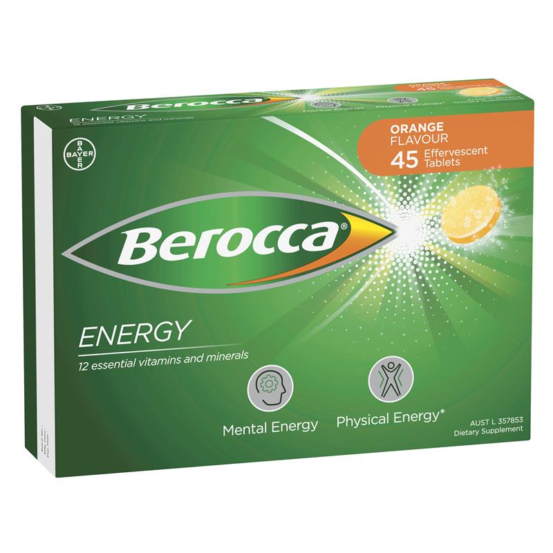 Buy Berocca Energy Orange 45 Effervescent Tablets Online at Chemist ...