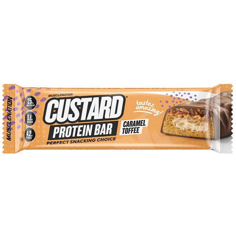 Buy Muscle Nation Custard Protein Bar Caramel Toffee 60g Online at ...
