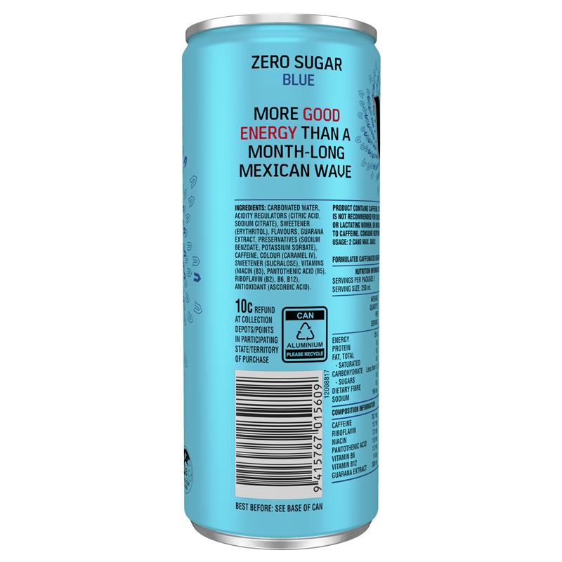 Buy V Sugar Free Blue Can 250ml Online at Chemist Warehouse®