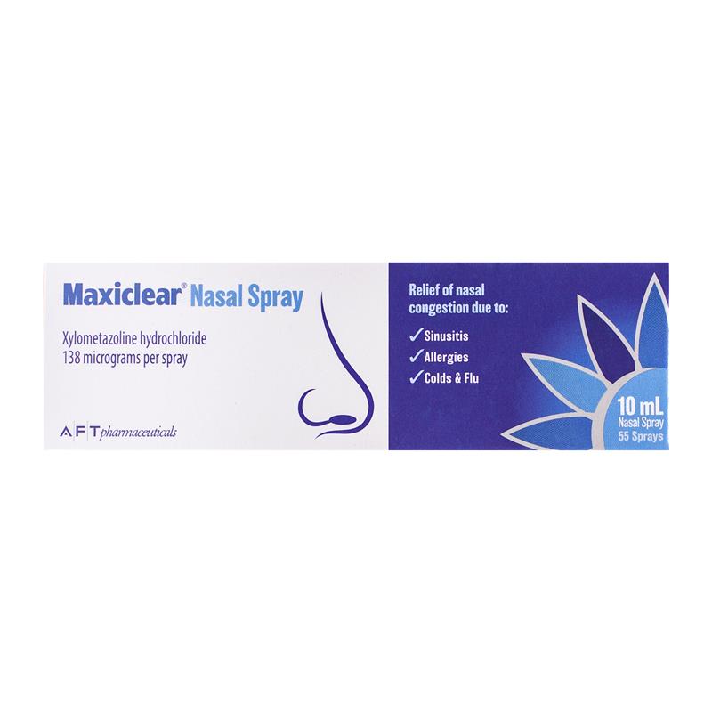 Buy Maxiclear Xylometazoline 1mg/ml Nasal Spray 10ml Online at Chemist ...