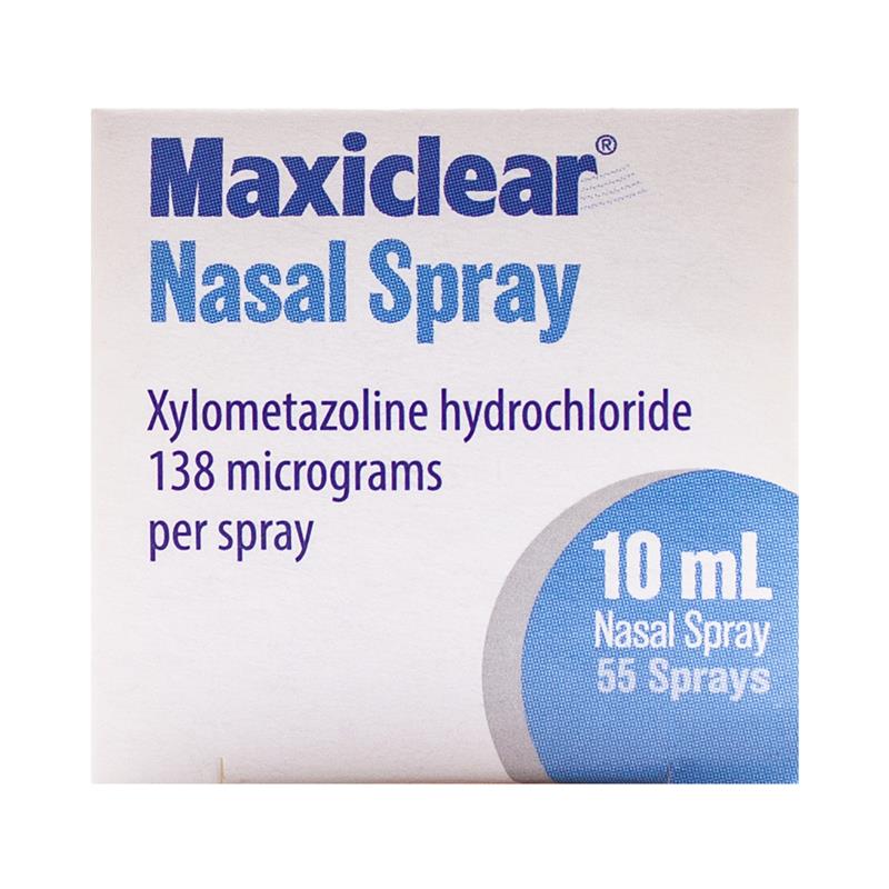 Buy Maxiclear Xylometazoline 1mg/ml Nasal Spray 10ml Online at Chemist ...