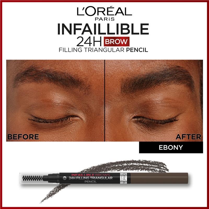 Buy Loreal Infallible Filling Triangular Pencil 1.0 Ebony Online at ...