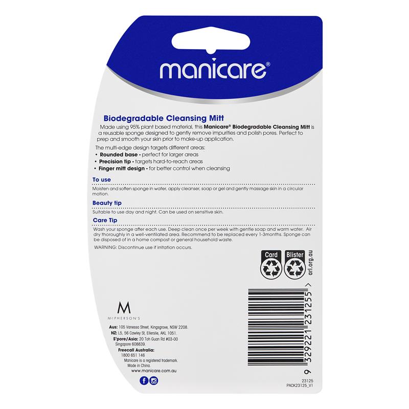 Buy Manicare Face Biodegradable Cleansing Mitt Online at Chemist Warehouse®