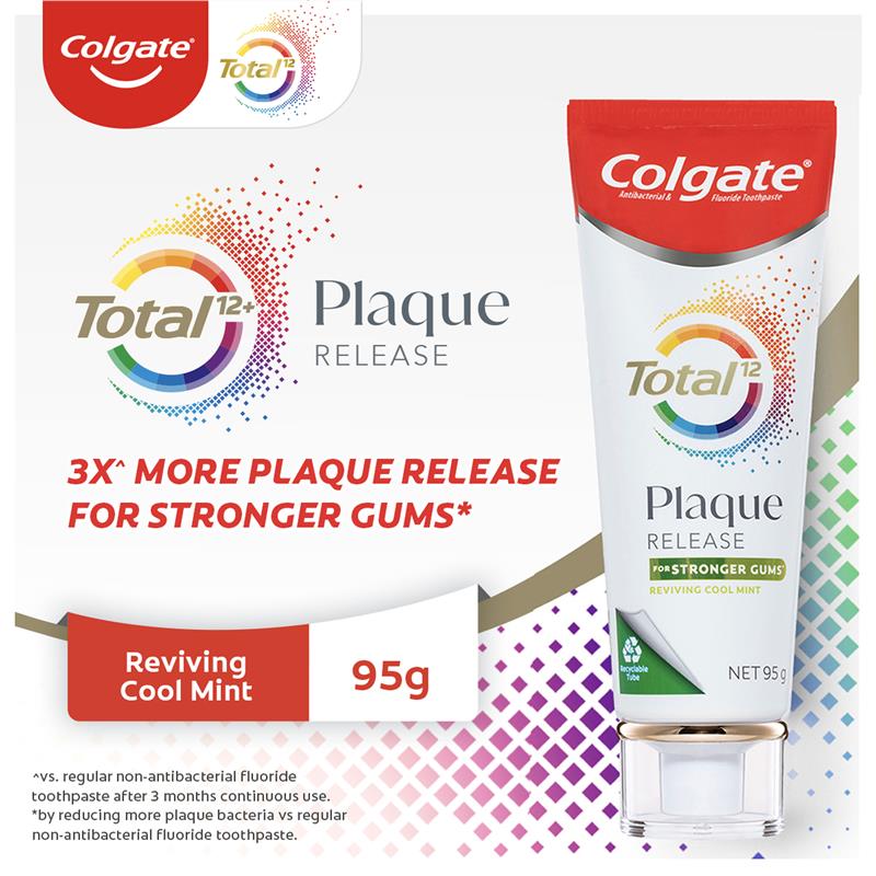 Buy Colgate Toothpaste Total Plaque Release Reviving Cool Mint 95g ...