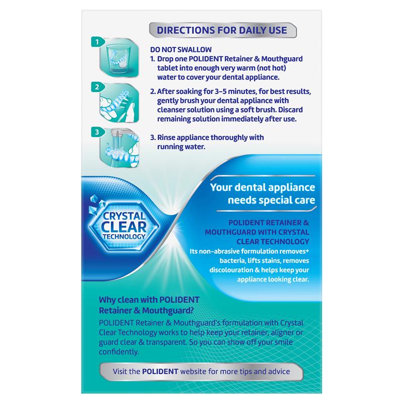 Buy Polident Retainer & Mouthguard Cleanser 36 Tablets Online at ...