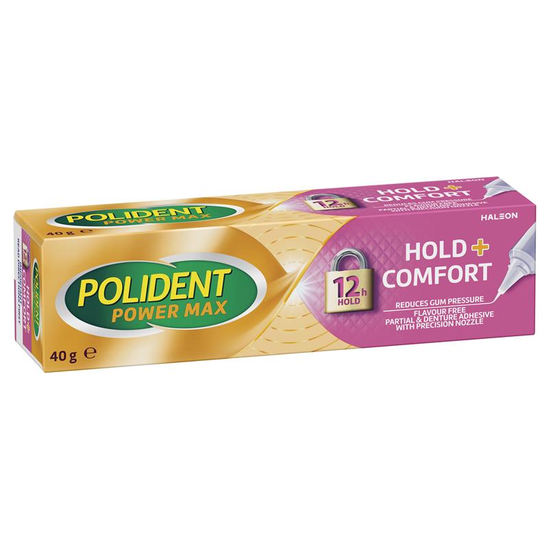 Buy Polident Max Hold + Comfort Adhesive Cream 40g Online at Chemist ...