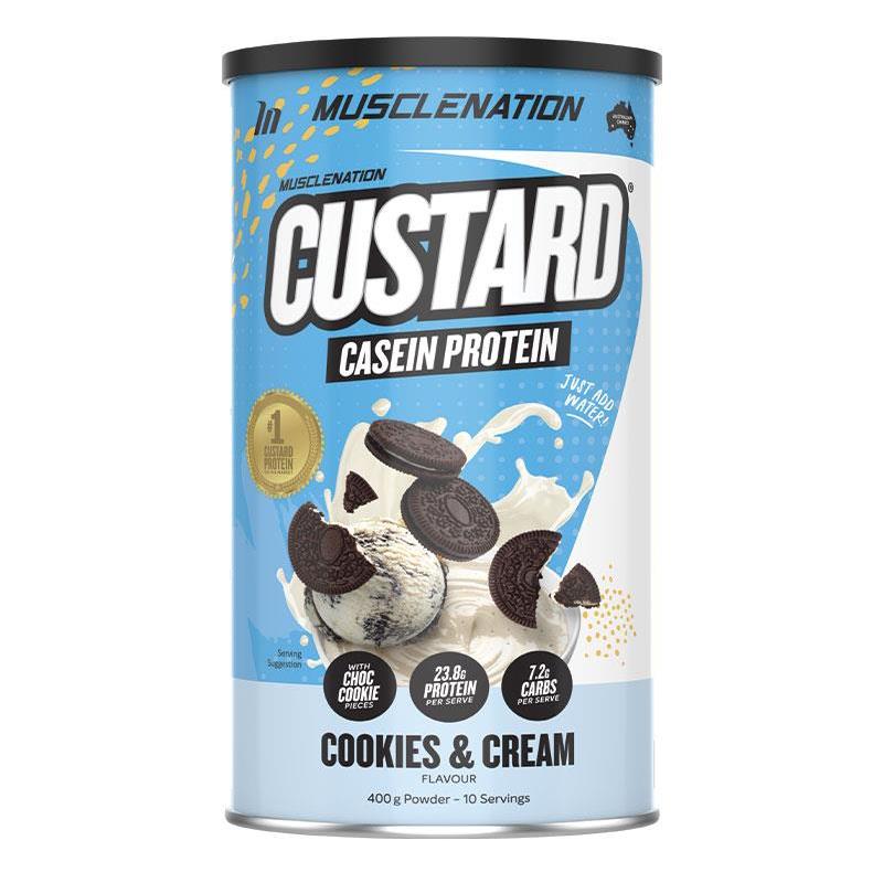 Buy Muscle Nation Protein Custard Powder Cookies & Cream 400g Online at ...