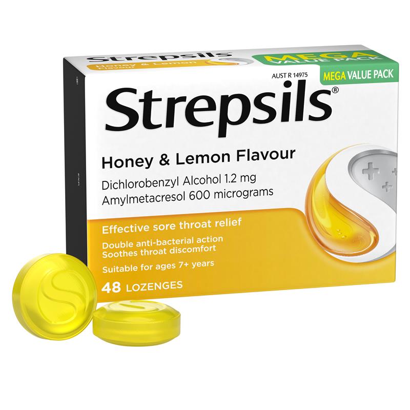 Buy Strepsils Sore Throat Honey & Lemon 48 Lozenges Online at Chemist ...