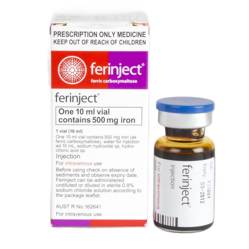Buy Ferinject 500mg 20ml Vial (2 x 10ml) - Ferric Carboxymaltose Online ...