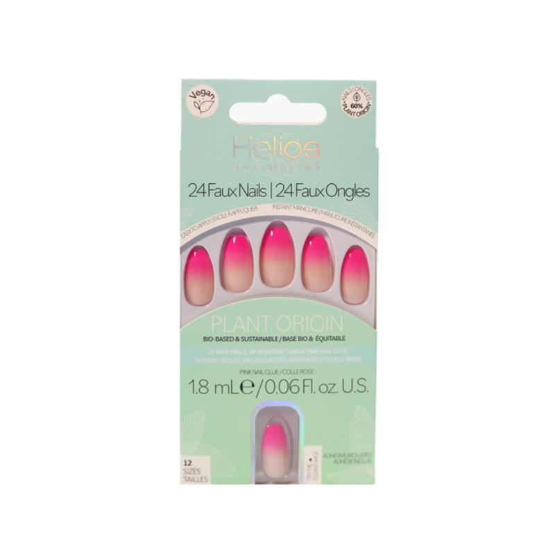 Buy Helios Nails Plant Based Coffin Ombre Rose Red 24 Pack Online at ...