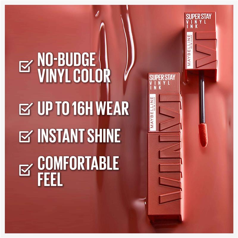 Buy Maybelline Superstay Vinyl Ink Longwear Liquid Lipstick Peppy ...